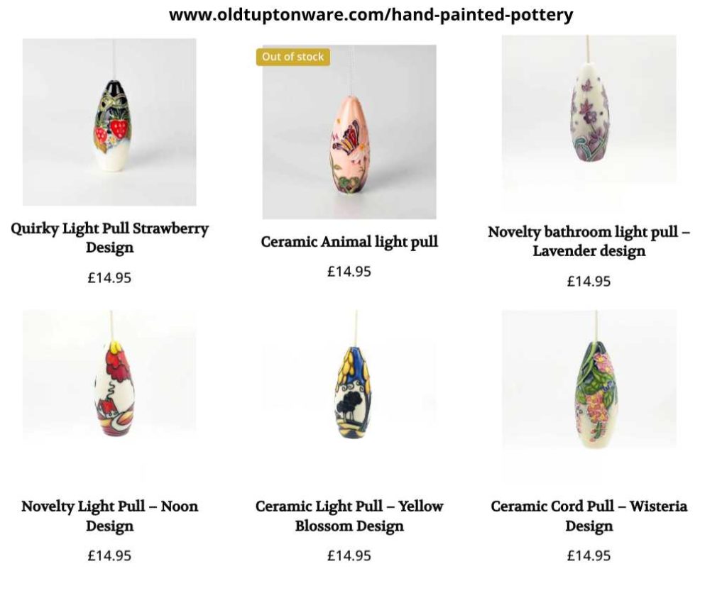 Hand painted pottery designs - Old Tupton Ware